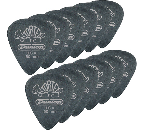 Dunlop Tortex Pitch Black Standard Guitar Picks 1 Dozen | MUSIXX